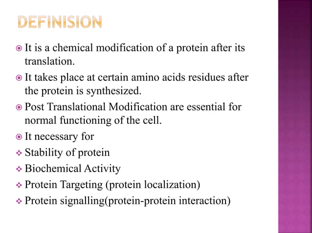 Post translational modification/PTM/protein modifications | PPT Post translational modification/PTM/protein modifications | PPT