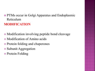 Post translational modification/PTM/protein modifications | PPTX