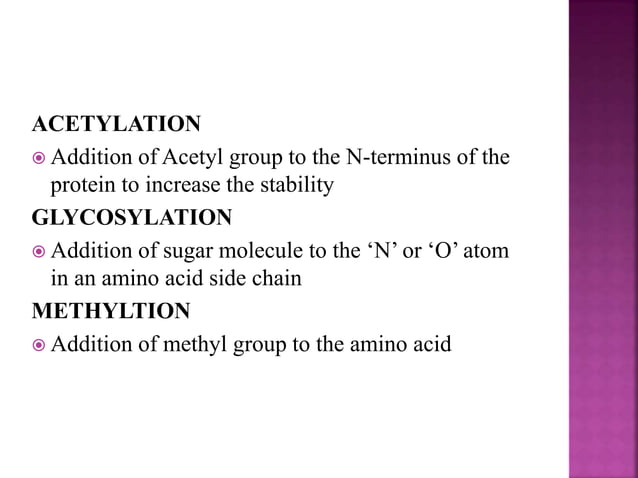 Post translational modification/PTM/protein modifications | PPT Post translational modification/PTM/protein modifications | PPT