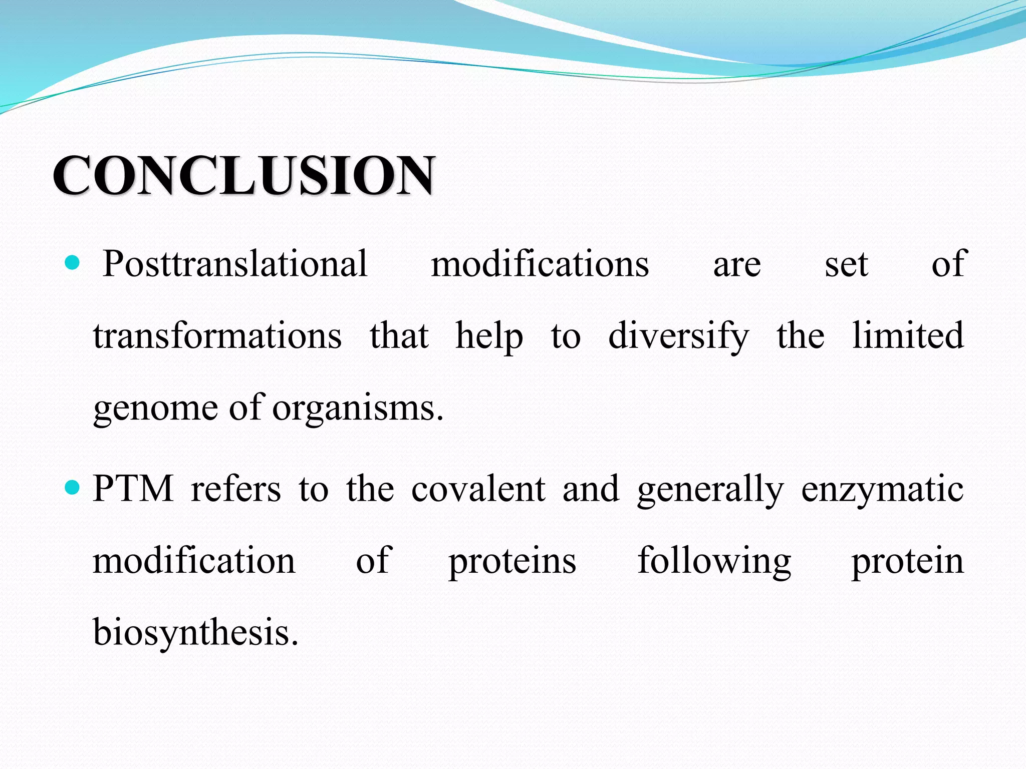 POST TRANSLATIONAL MODIFICATION.pptx | Biological Sciences | Science