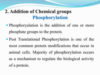 POST TRANSLATIONAL MODIFICATION.pptx | Biological Sciences | Science