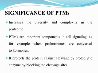 POST TRANSLATIONAL MODIFICATION.pptx | Biological Sciences | Science