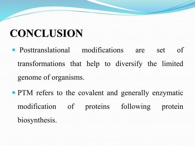 POST TRANSLATIONAL MODIFICATION.pptx | Biological Sciences | Science