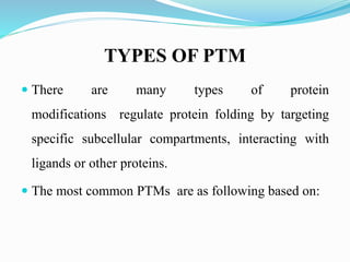 POST TRANSLATIONAL MODIFICATION.pptx | Biological Sciences | Science