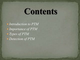 Post translational modification of protien | PPTX