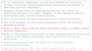 Posttranslational Modifications . Bioinformatics | PPT