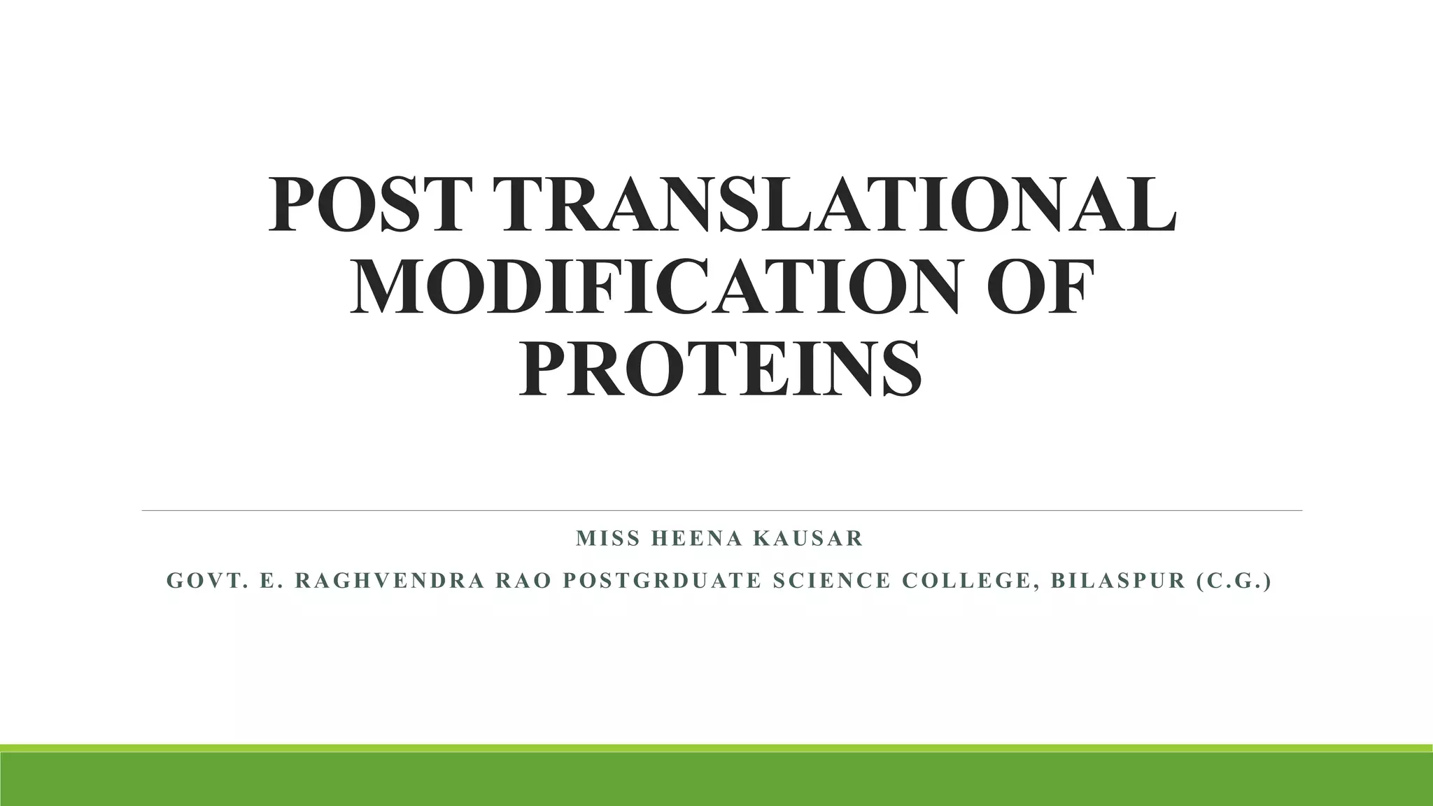 Post translation modification of protein | PPTX