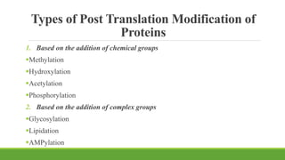 Post translation modification of protein | PPTX