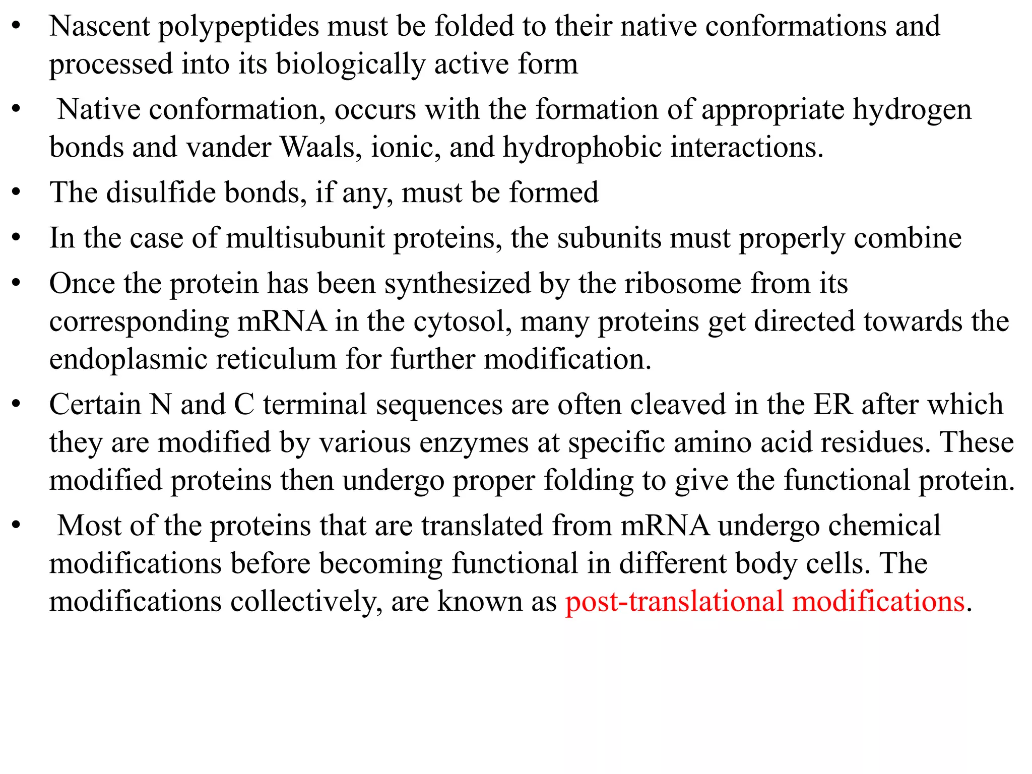 Post translation modifications(molecular biology) | PPTX