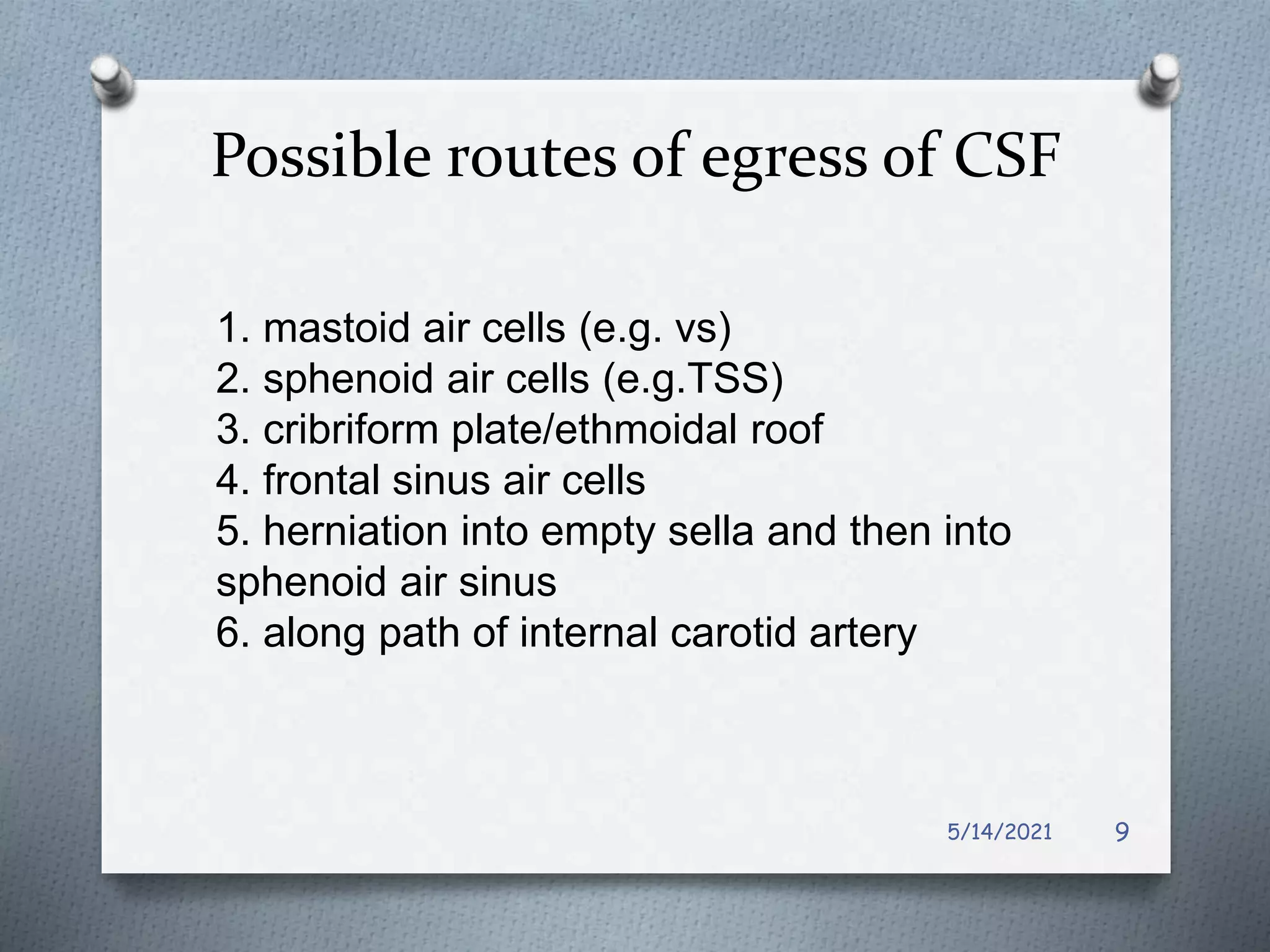 Post traumatic csf leak & bsf mgt update finalllpptx | PPTX
