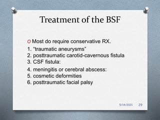 Post traumatic csf leak & bsf mgt update finalllpptx | PPTX