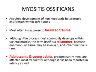 Post traumatic myositis ossificans dr. k. prashanth | PPTX | Death ...