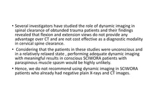 Posttraumatic spinal cord injury without radiographic abnormality | PPTX
