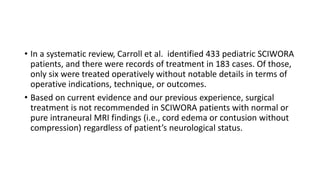 Posttraumatic spinal cord injury without radiographic abnormality | PPTX