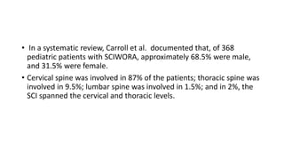 Posttraumatic spinal cord injury without radiographic abnormality | PPTX