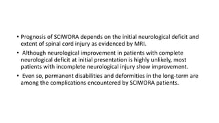 Posttraumatic spinal cord injury without radiographic abnormality | PPTX