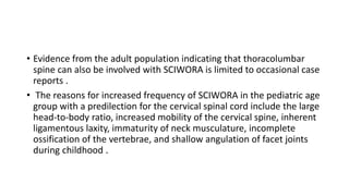 Posttraumatic spinal cord injury without radiographic abnormality | PPTX