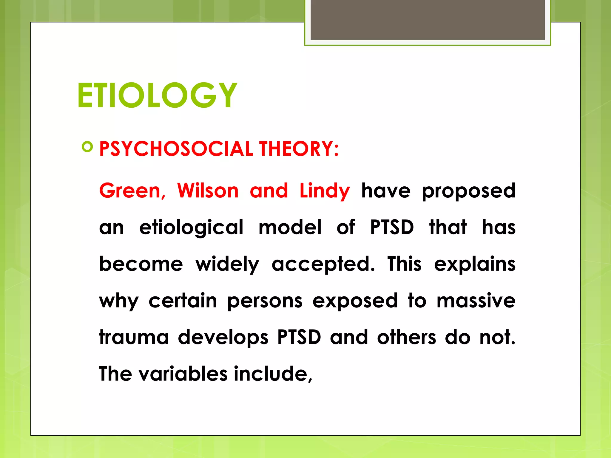 Post traumatic stress | PPT
