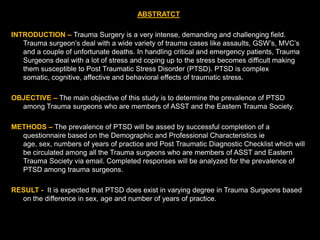 Post traumatic stress disorder | PPTX