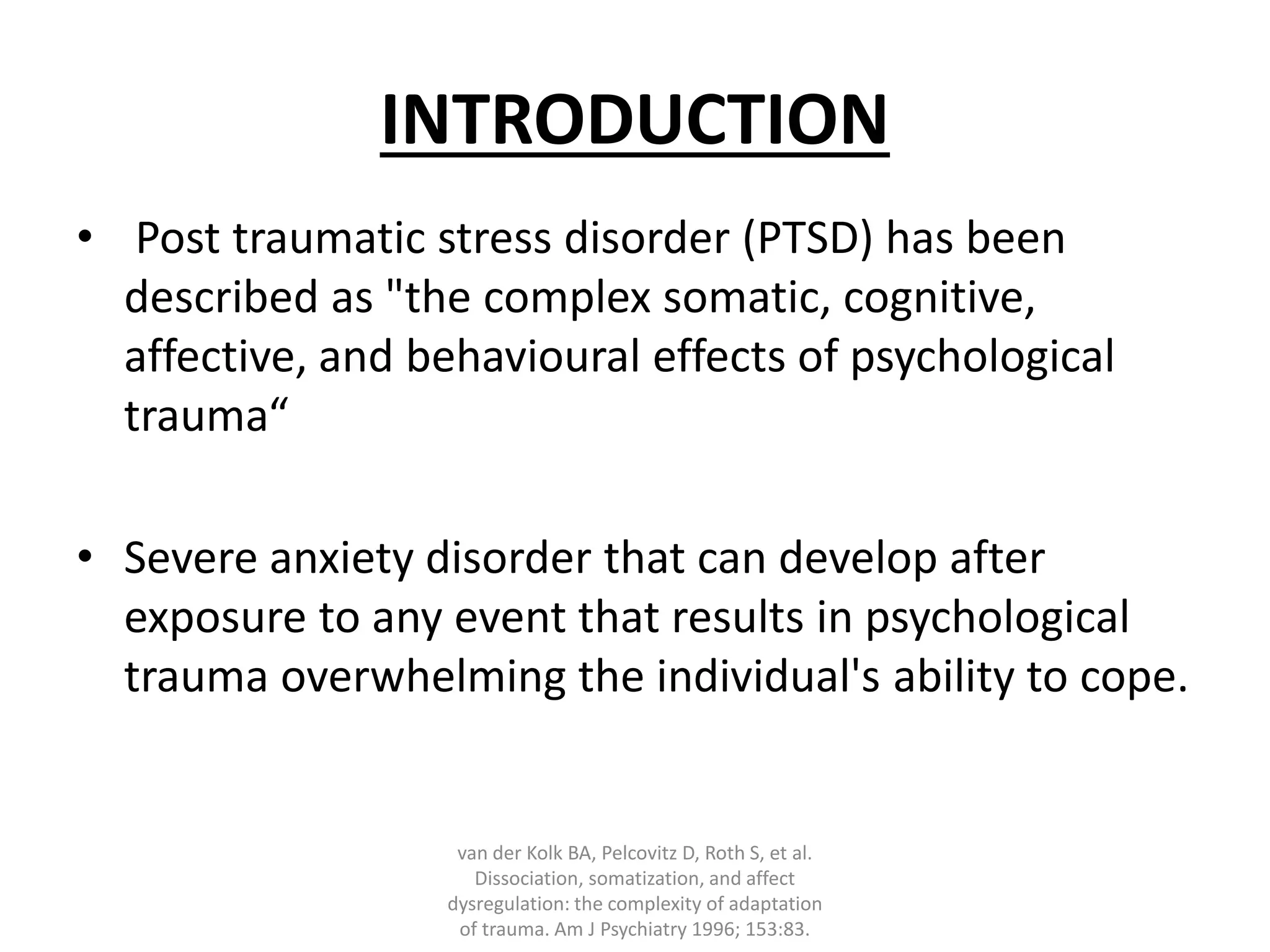 Post traumatic stress disorder | PPTX
