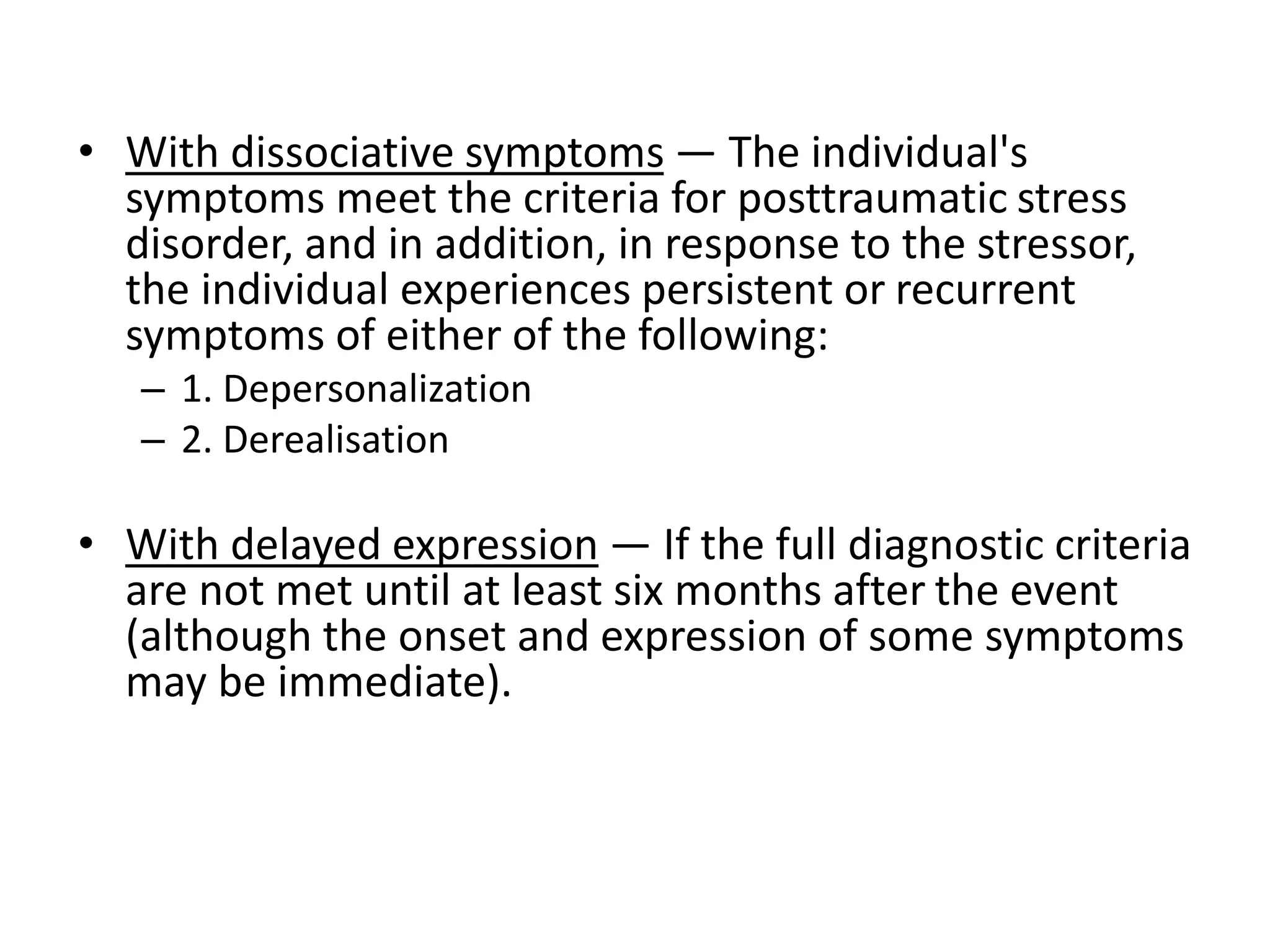 Post traumatic stress disorder | PPTX