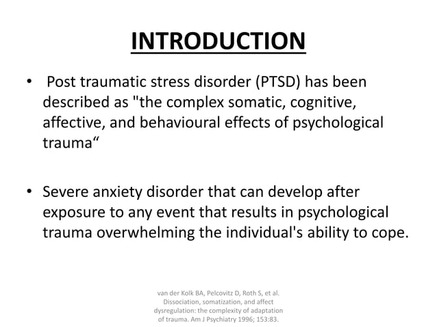 Post traumatic stress disorder | PPTX | Mental Health | Diseases and Conditions