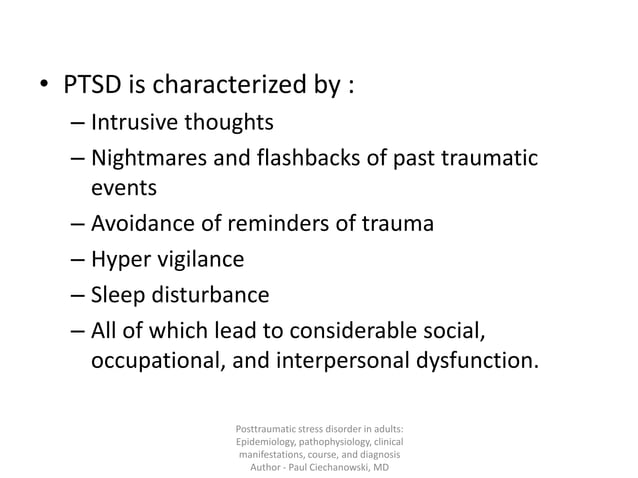 Post traumatic stress disorder | PPTX | Mental Health | Diseases and ...