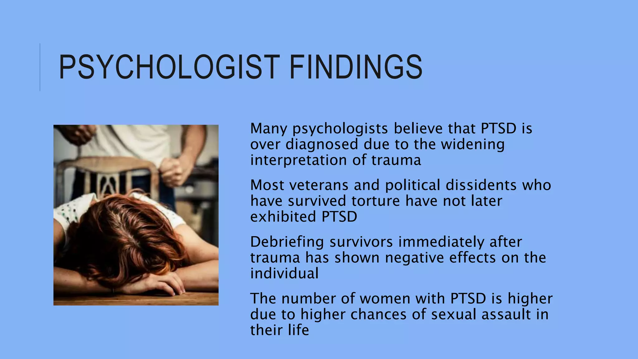 Post traumatic stress disorder | PPTX | Mental Health | Diseases and ...
