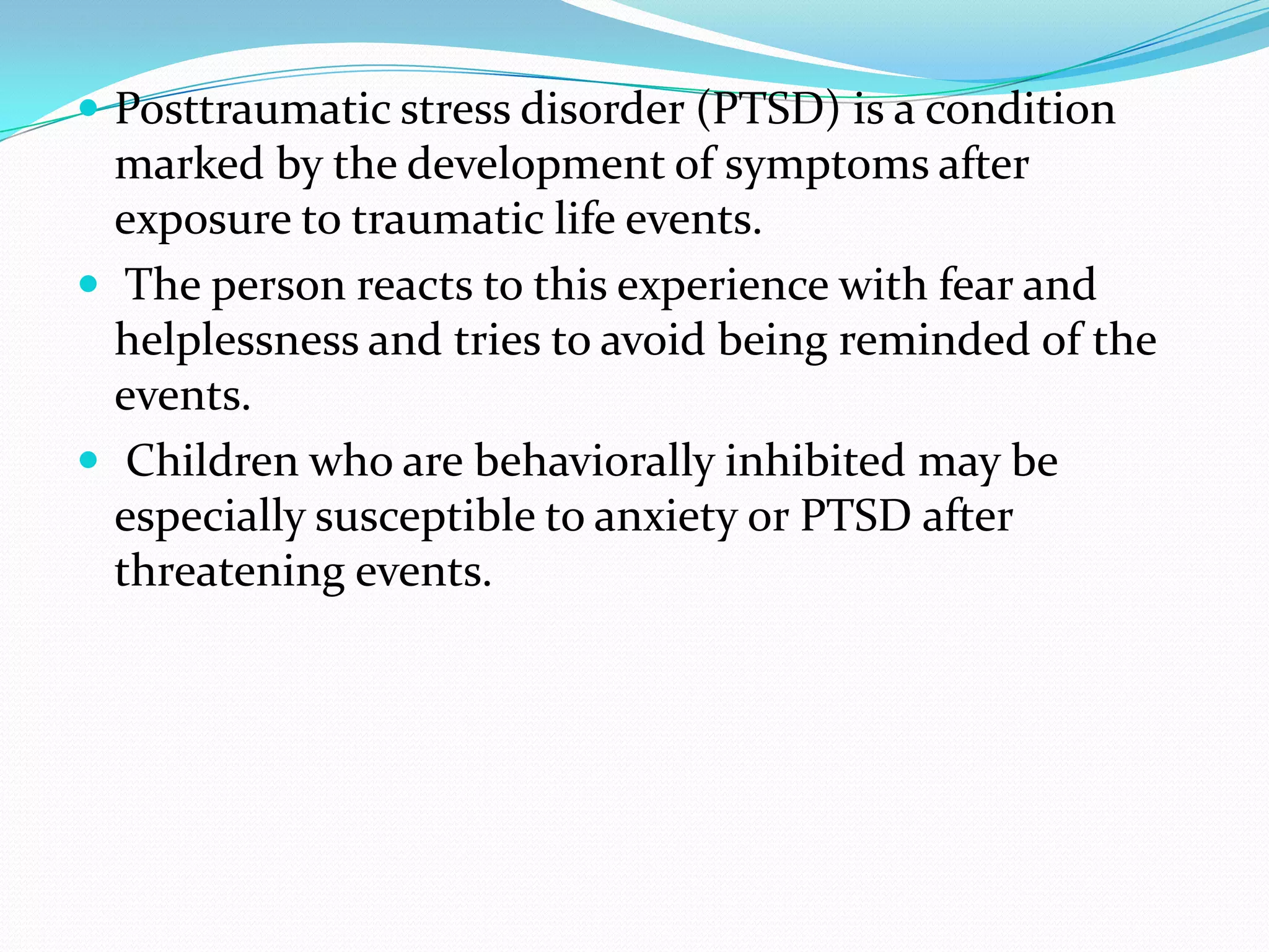 Posttraumatic stress disorder (ptsd) | PPTX
