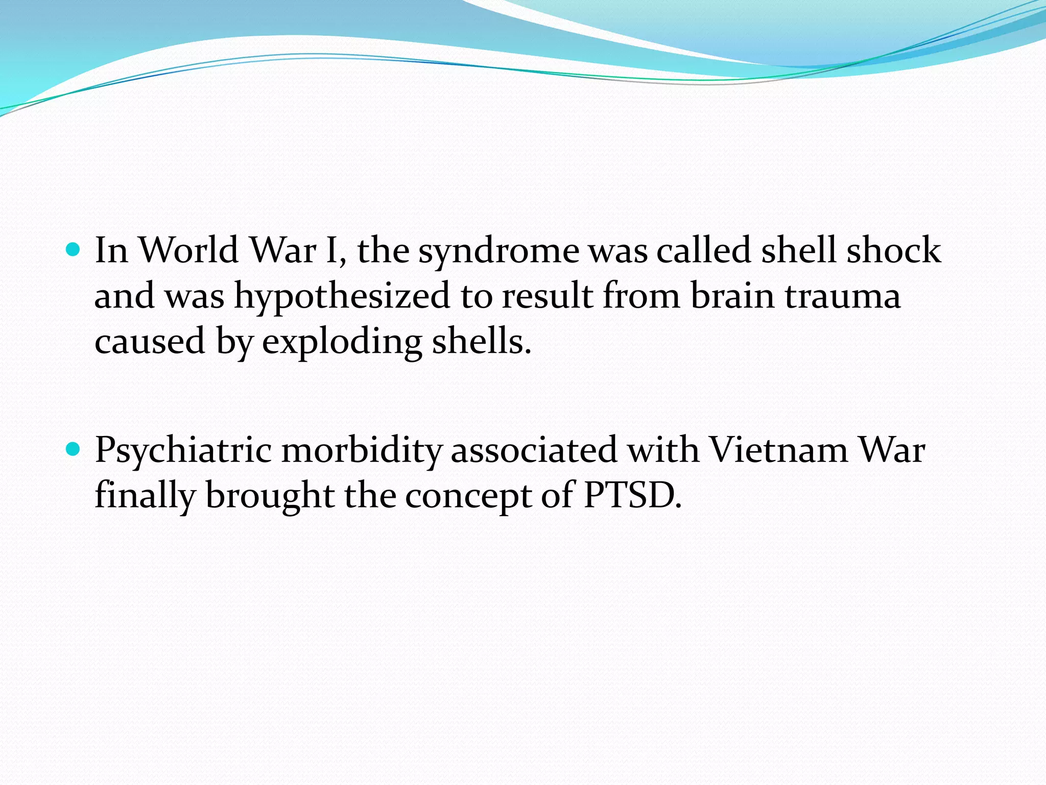 Posttraumatic stress disorder (ptsd) | PPTX