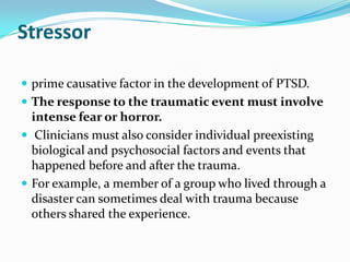 Posttraumatic stress disorder (ptsd) | PPTX