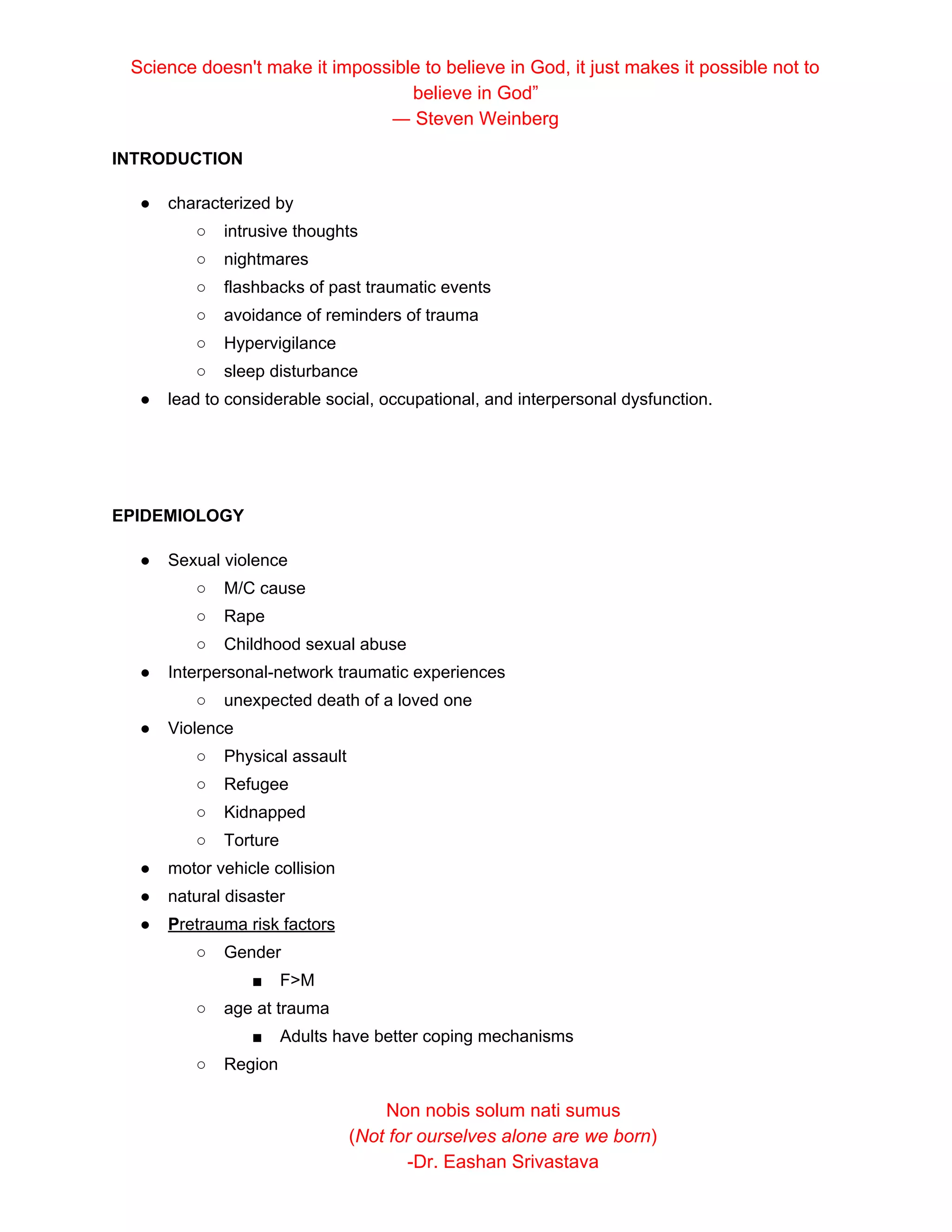 Posttraumatic stress disorder (ptsd) | PDF