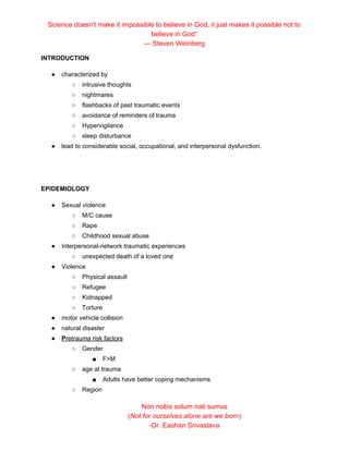 Posttraumatic stress disorder (ptsd) | PDF