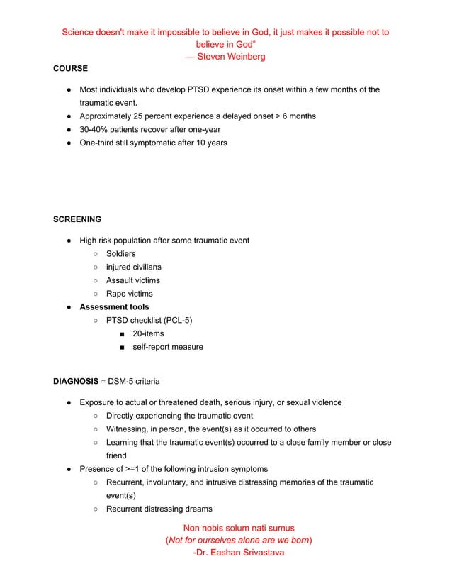 Posttraumatic stress disorder (ptsd) | PDF