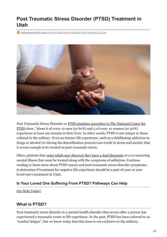 Post Traumatic Stress Disorder (PTSD) Treatment in Utah | PDF