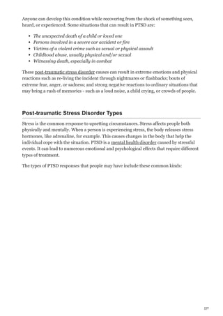 Post Traumatic Stress Disorder (PTSD) Treatment in Utah | PDF