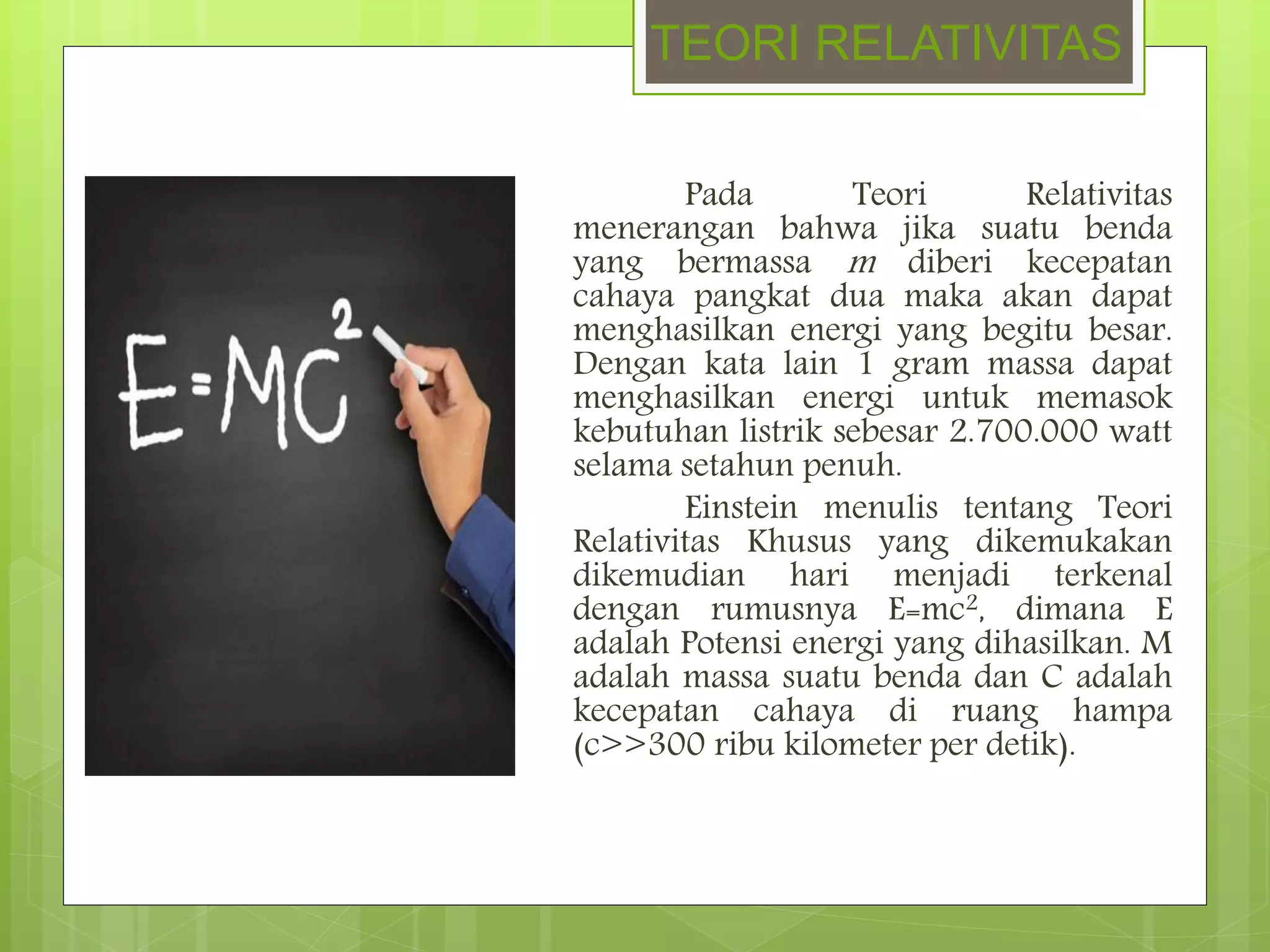 POSTULAT EINSTEIN KELAS 12 IPA | PPTX