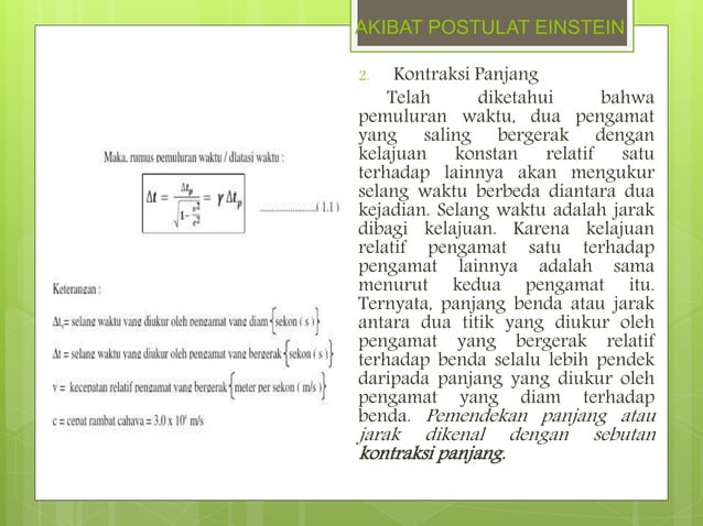 POSTULAT EINSTEIN KELAS 12 IPA | PPT