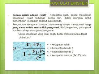 POSTULAT EINSTEIN KELAS 12 IPA | PPT