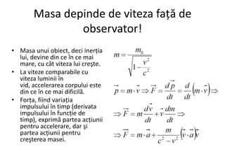 Postulatele lui einstein consecinte | PPTX