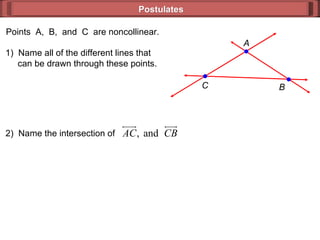 Postulates (Geometry 1_3) | PPT