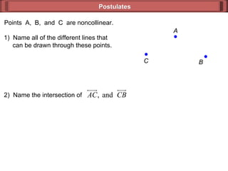 Postulates (Geometry 1_3) | PPT