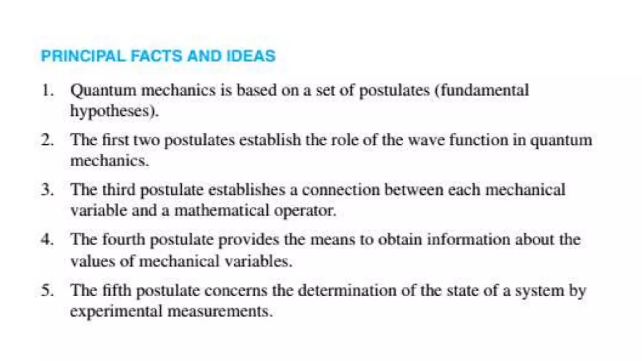 Postulates of quantum mechanics | PPTX