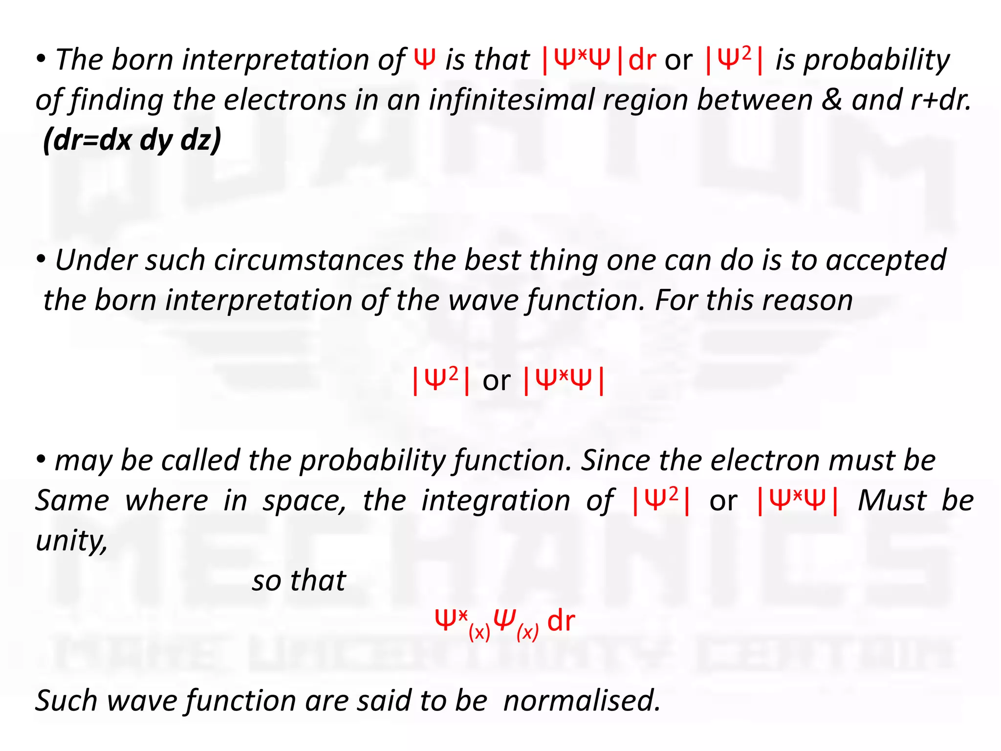 Postulates of quantum mechanics | PPTX