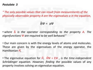 Postulates of quantum mechanics | PPTX