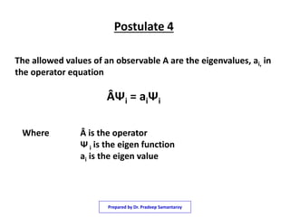 Postulates of quantum mechanics | PDF