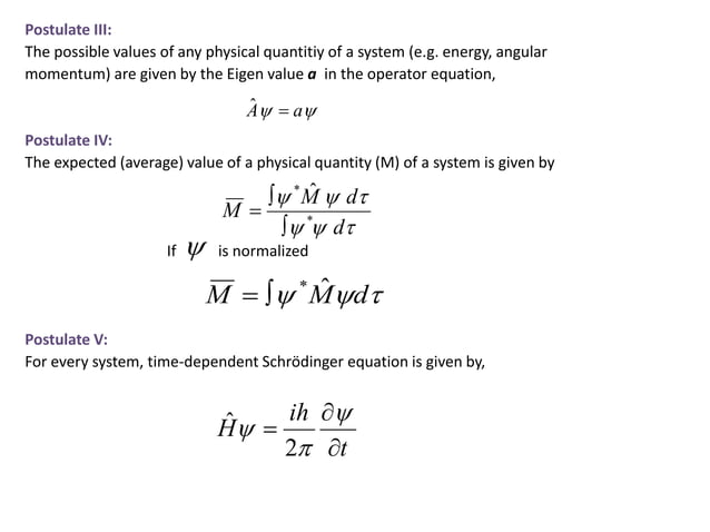 Postulates of quantum mechanics & operators | PPTX
