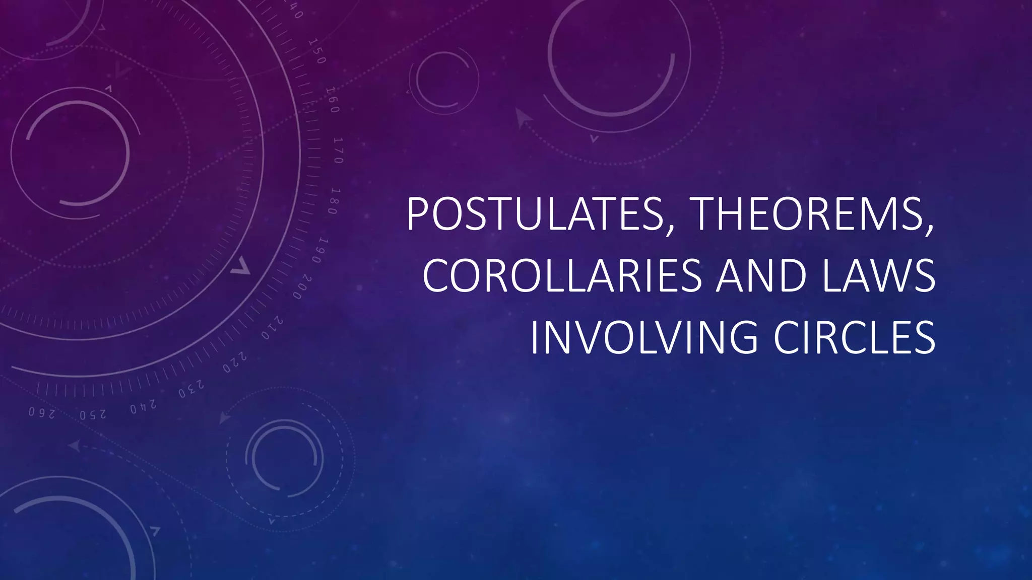 Postulates, theorems, corollaries and laws involving circles | PPTX