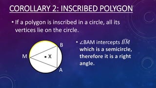 Postulates, theorems, corollaries and laws involving circles | PPTX
