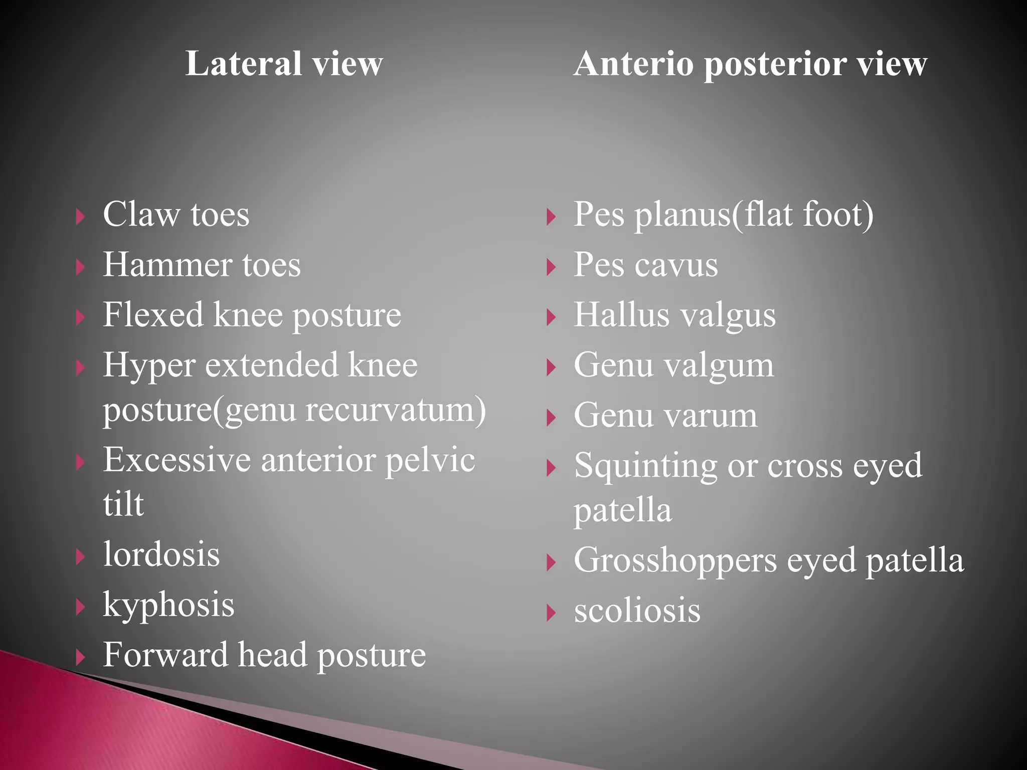 Postural deviations | PPTX